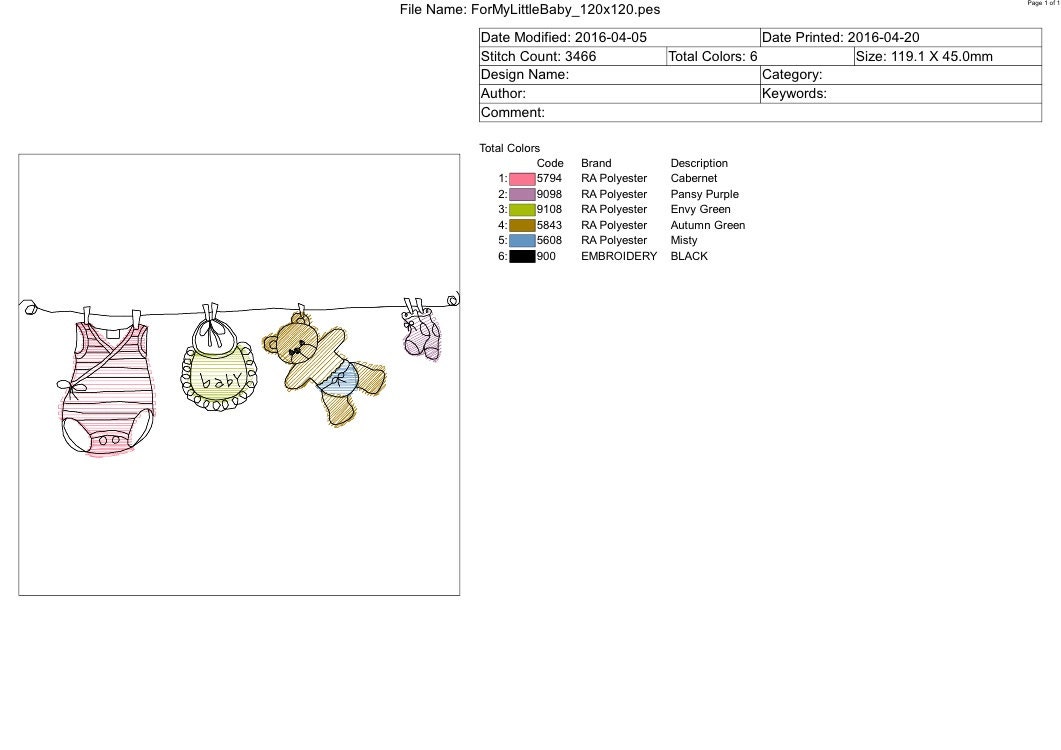 For My Little Baby Machine Embroidery Doodle Stitch - Etsy