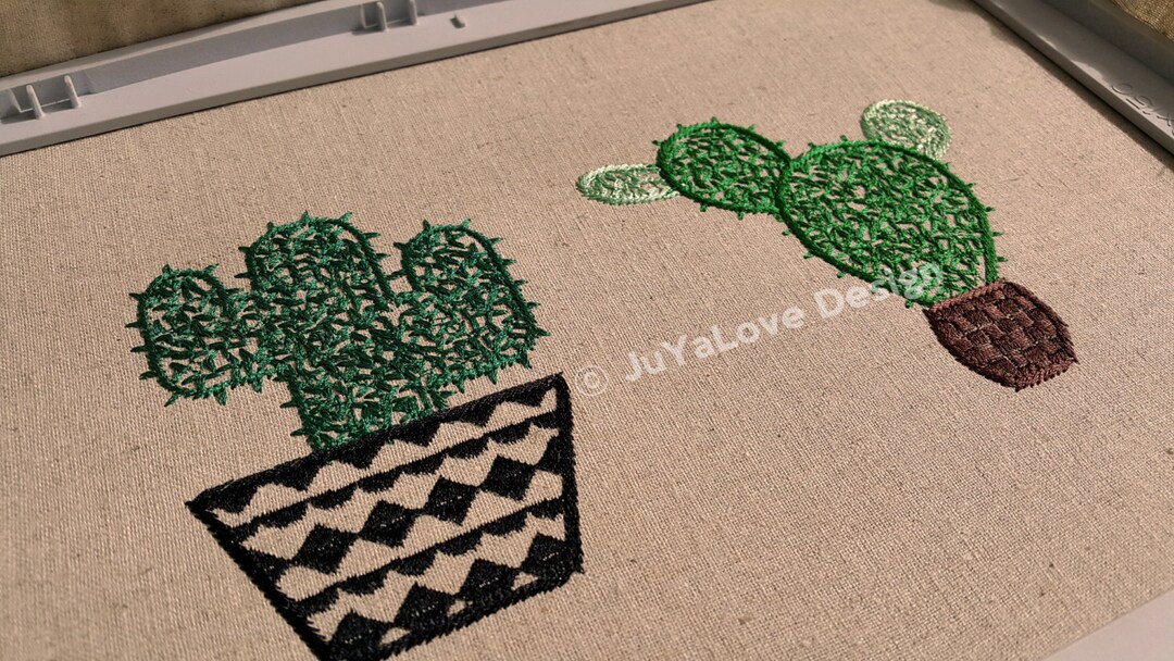 Cactus Machine Embroidery Pattern Cactus Pot Pattern Machine Embroidery ...