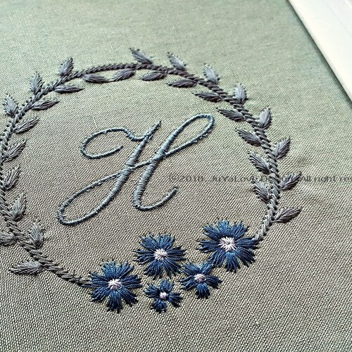 Machine Embroidery Monogram Wreath Flower Wreath Wedding - Etsy