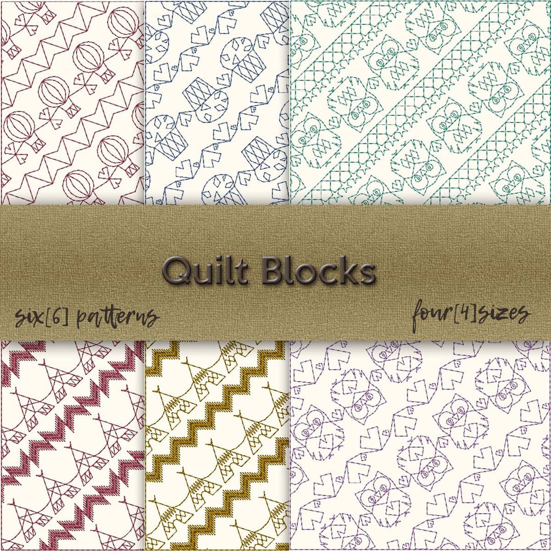 Cute Quilt Patterns Quilt Blocks Digital Embroidery Patterns Instant ...
