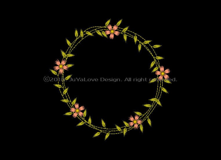 Machine Embroidery Pattern Flower Wreath Embroidery Initial - Etsy