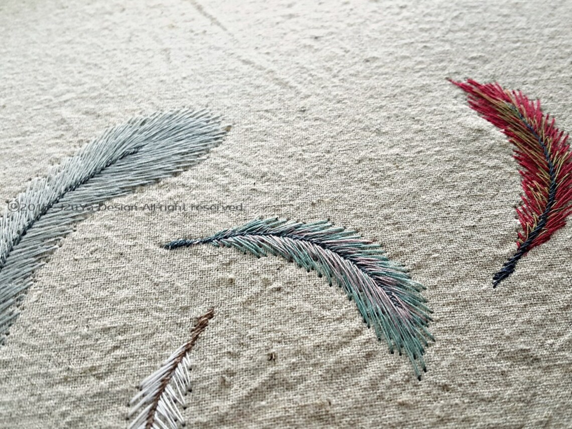 Machine Embroidery Pattern, Feathers Embroidery Pattern, Three Design ...