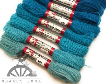 Odd Shades Set of Appletons Wool Skeins Range No. 850 851 855 Crewel ...
