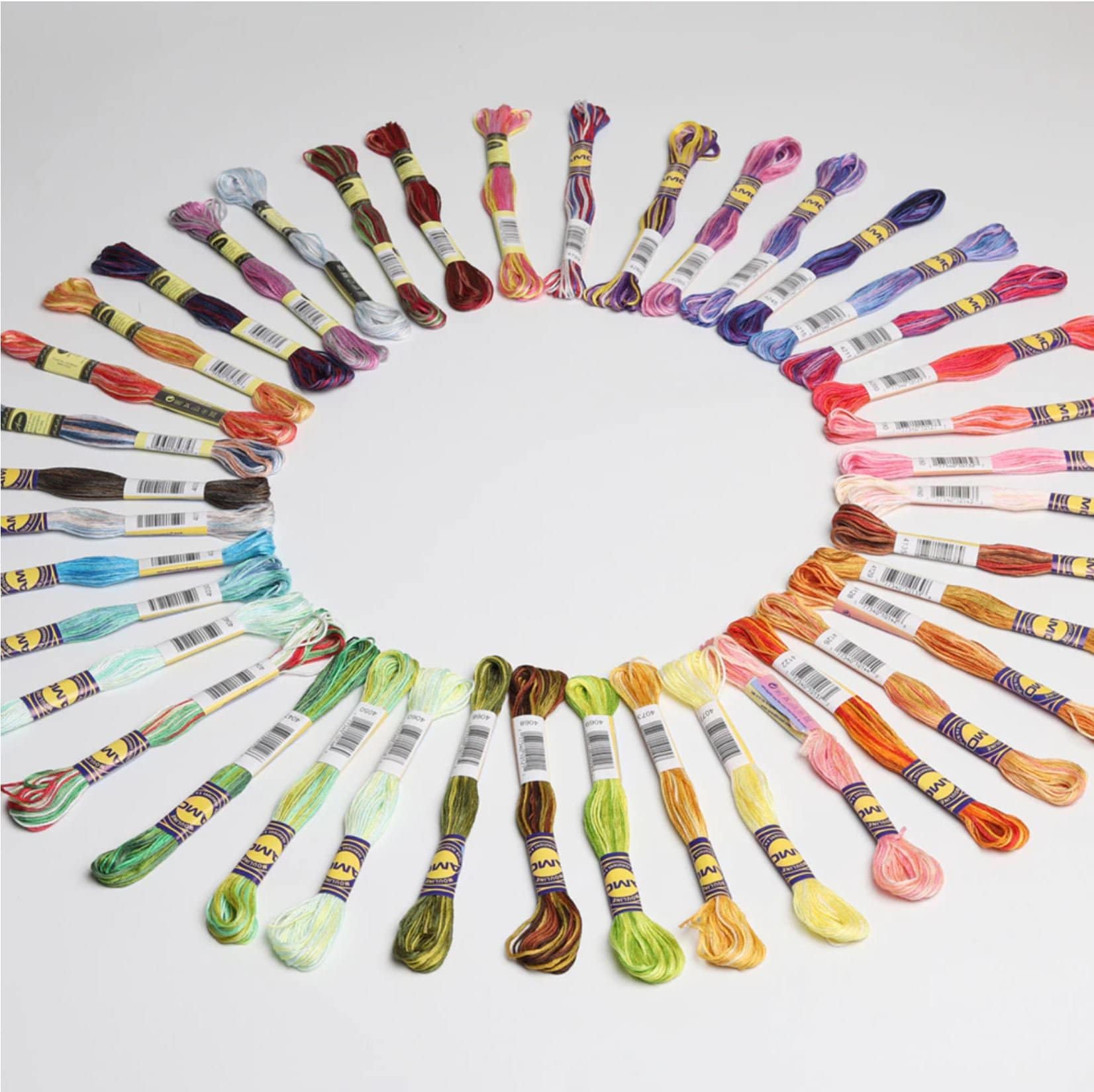 Variegated Skeins of 8m Six Stranded Embroidery Thread Floss for Cross ...