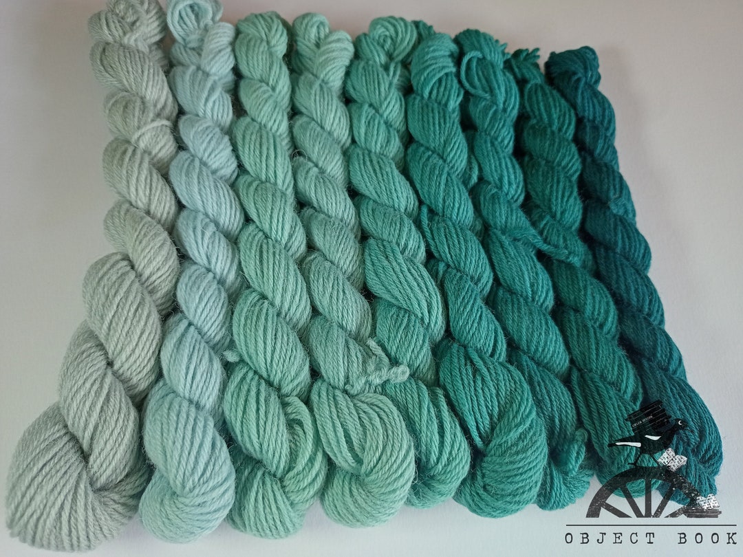 Turquoise Set of Appletons Wool Hanks Range No. 520 (521- 529) Crewel ...