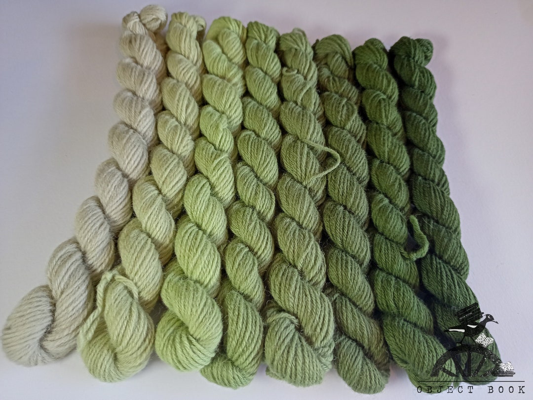 Grey Green Set of Appletons Wool Hanks Range No. 350 (351- 358) Crewel ...