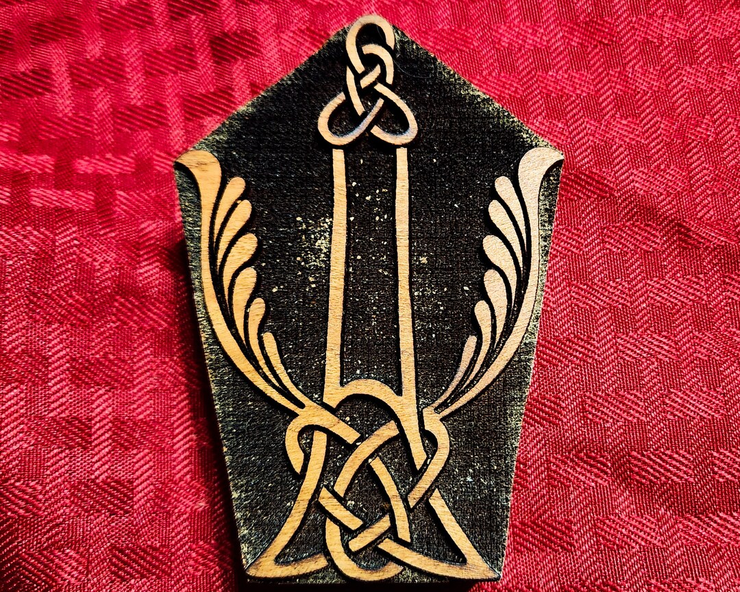 Winged Column Design Woodcut Stamp for Block Printing or Leather ...