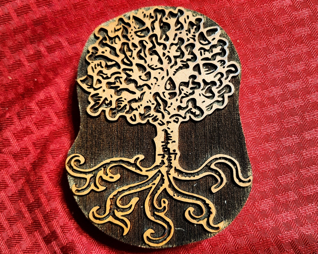 Oak Tree Heraldic Charge Woodcut for Wood Block Printing or Leather ...