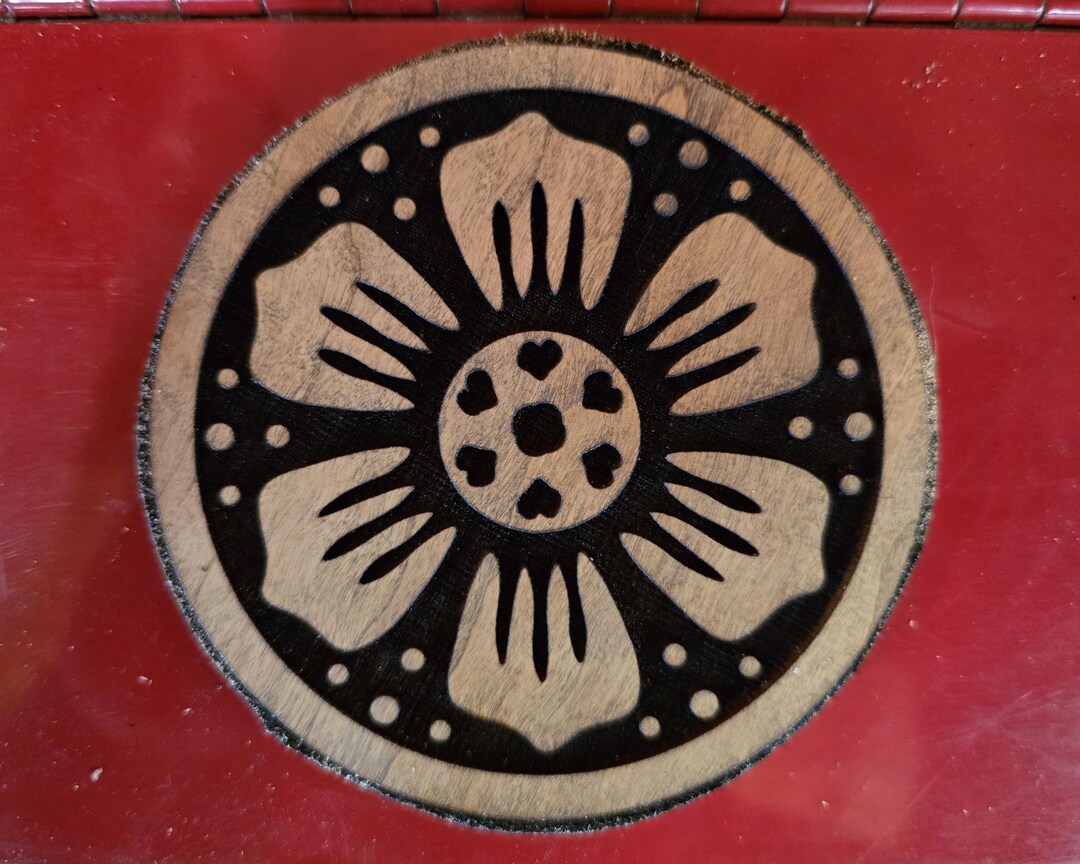 15th Century German Nodero Altar Cloth Floral Round #2 Woodcut Stamp ...