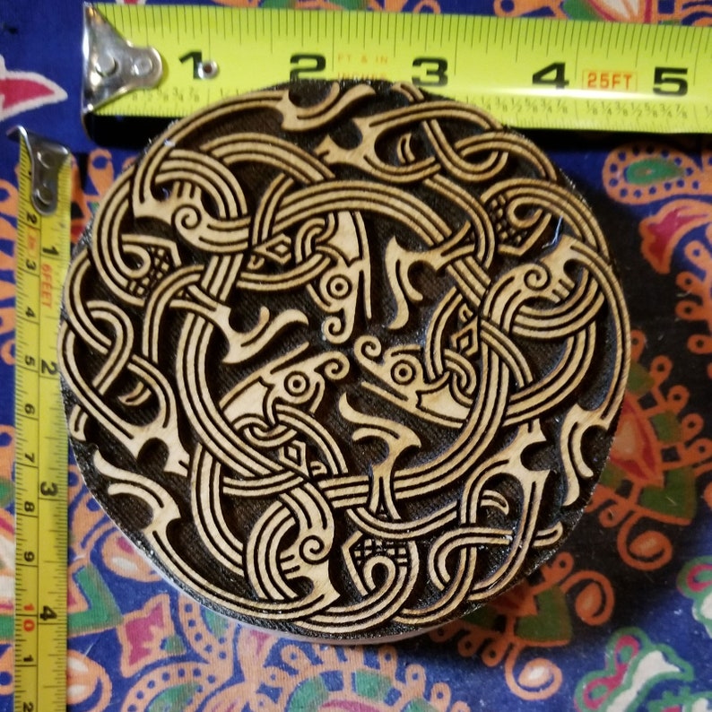 SCA Wood Block: Three Headed Jelling Style Beast Knotwork - Etsy