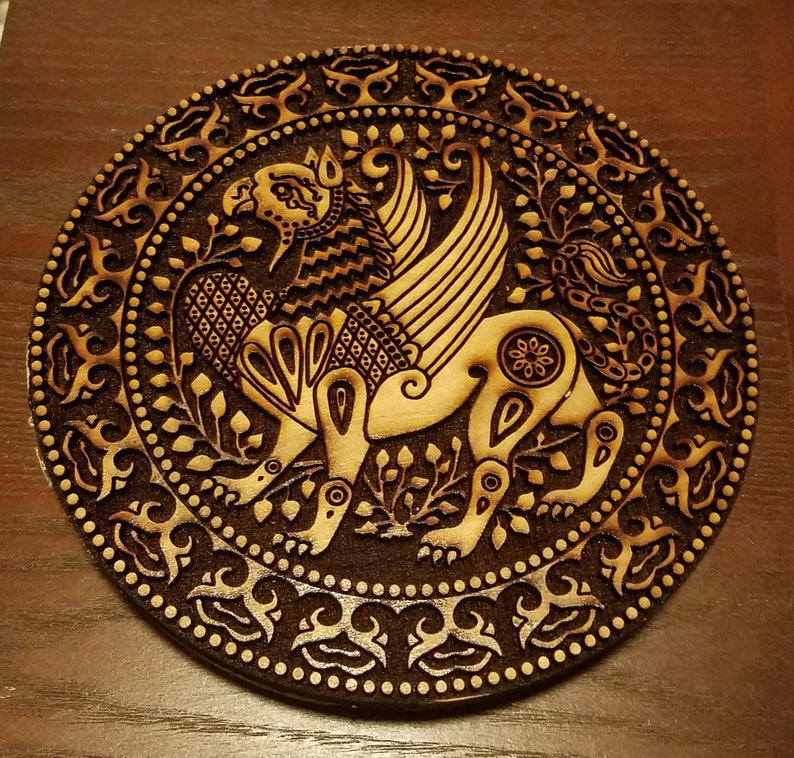 10th-11th Century Byzantine Griffin Woodcut for Wood Block Printing or ...