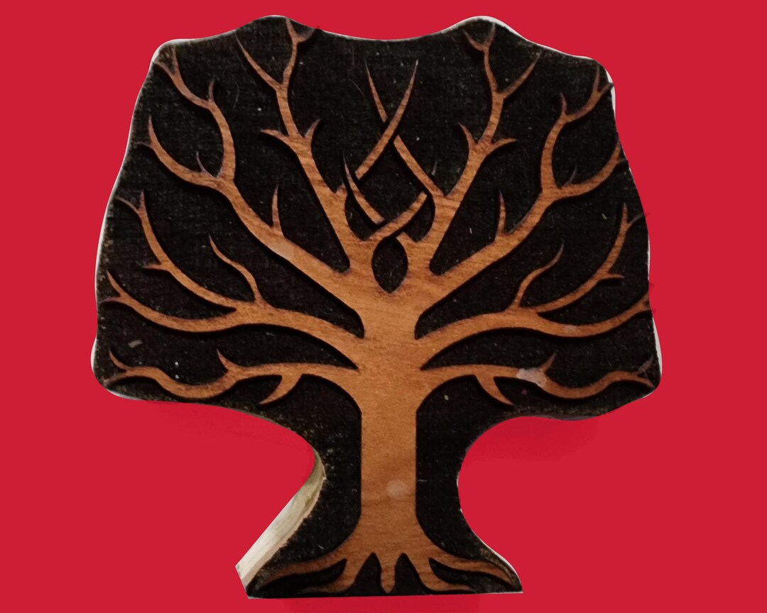 Heraldic Blasted Tree Woodcut Stamp for Wood Block Printing or Leather ...
