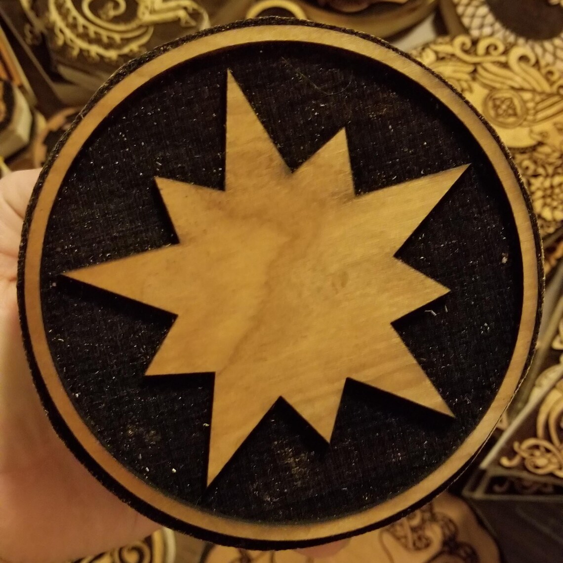 Ansteorra Star Populace Badge With Border Woodcut for Wood Block ...