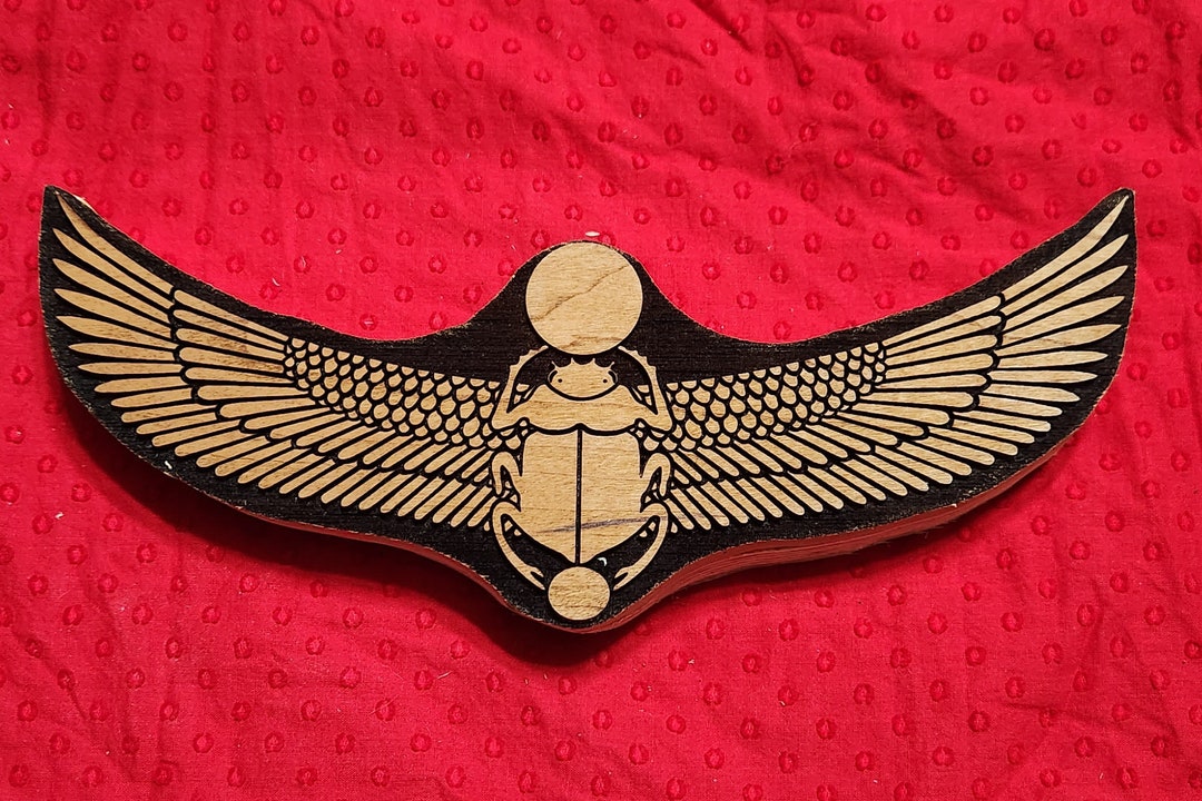 Egyptian Winged Scarab Woodcut Stamp Block for Wood Block Printing or ...