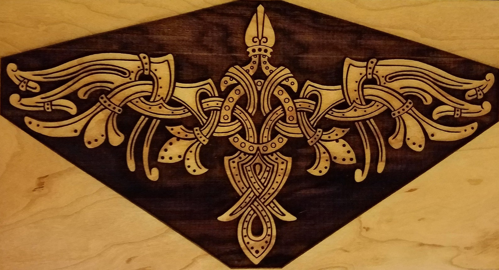 Viking Knot Raven Woodcut for Wood Block Printing or Leather Embossing ...