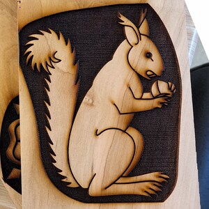 Heraldic Squirrel Woodcut for Wood Block Printing or Leather Embossing ...