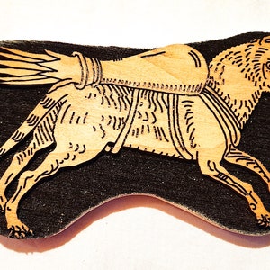 16th Century German Rocket Cat Woodcut Stamp for Wood Block Printing or ...