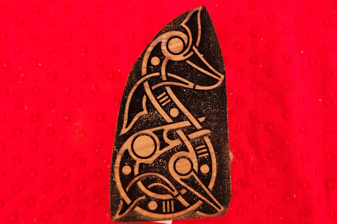 Pre-viking Germanic Pelican Woodcut Stamp for Wood Block Printing or ...