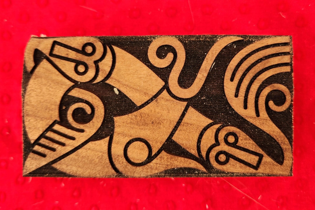 Pre-viking Germanic Two Man Knotwork Block Woodcut Stamp for Wood Block ...