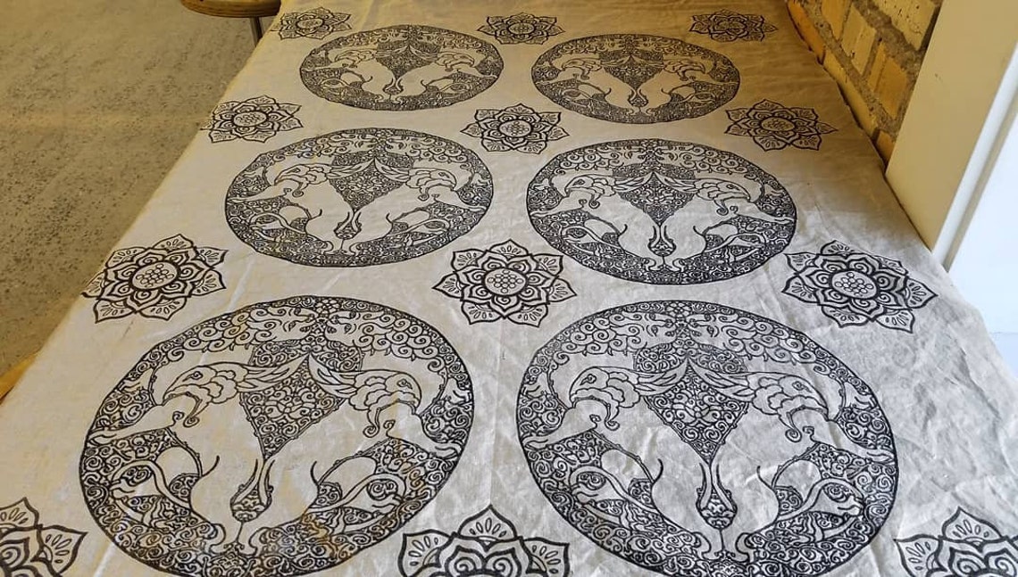 13th Century Mongol Lions Solid Woodcut for Wood Block | Etsy