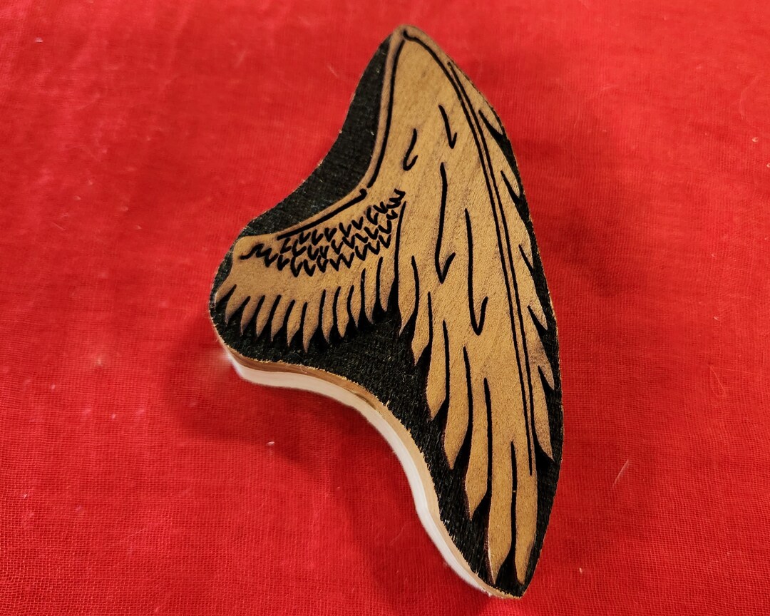 Heraldic Wing Woodcut for Wood Block Printing or Leather Embossing SCA ...