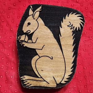 Heraldic Squirrel Woodcut for Wood Block Printing or Leather Embossing ...