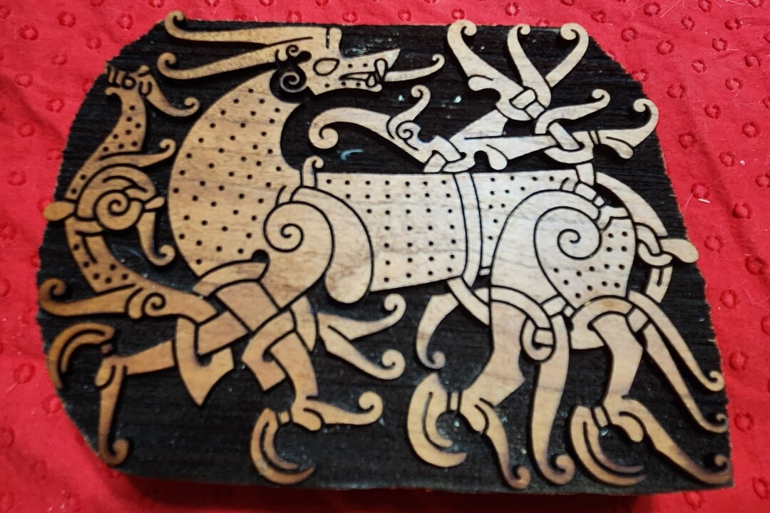 11th Century Scandinavian Ringerike Viking Style Spotted Beast Woodcut ...