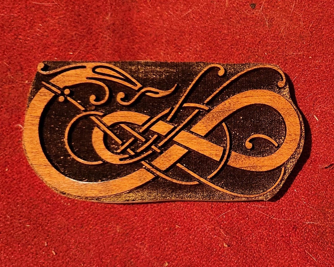 Urnes Style Knotwork Serpent, Woodcut for Wood Block Printing or ...