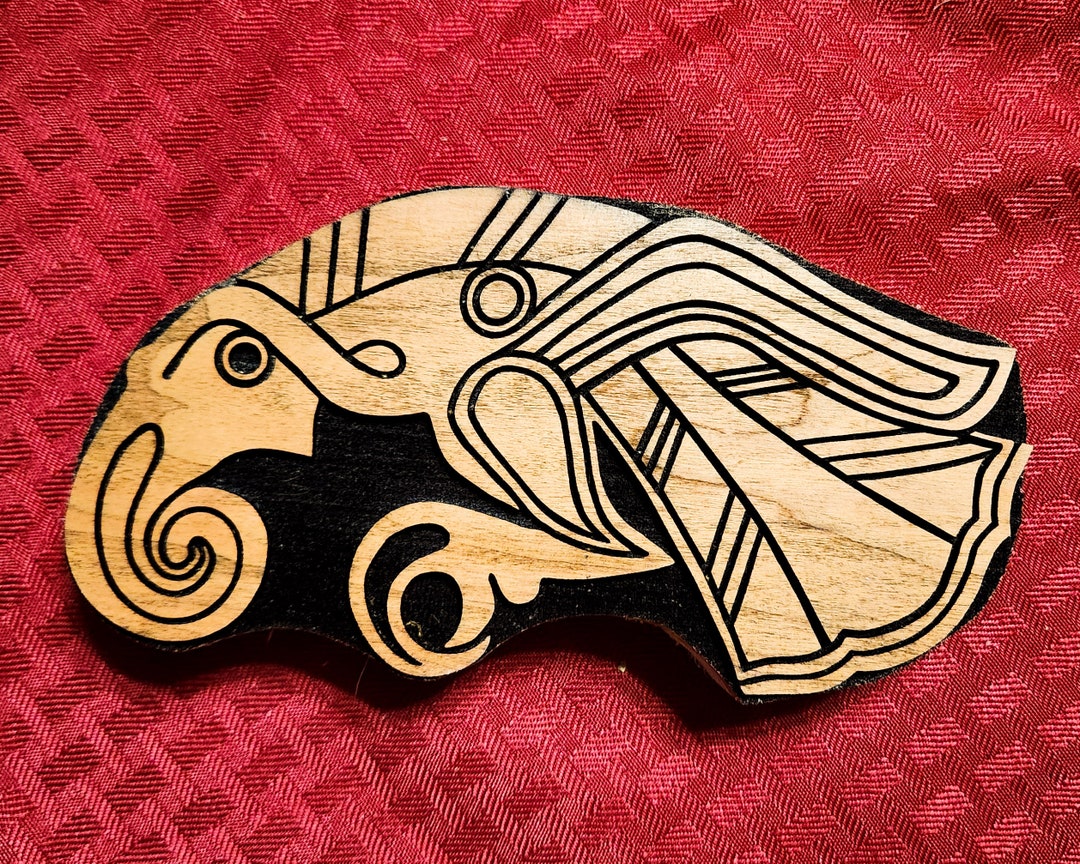 11th Century Scandinavian Ringerike Brow Raven Woodcut for Wood Block ...