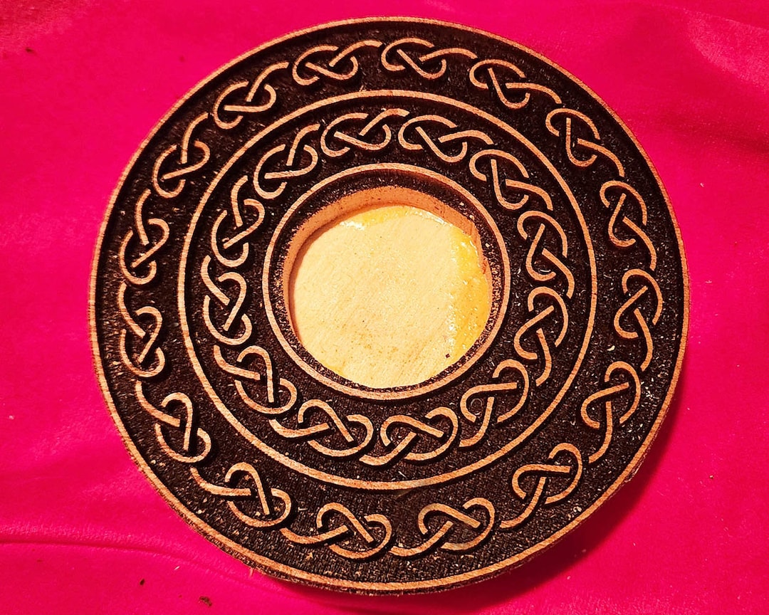 Viking Style Double Round Knotwork Knot Wheel Woodcut for Wood Block ...