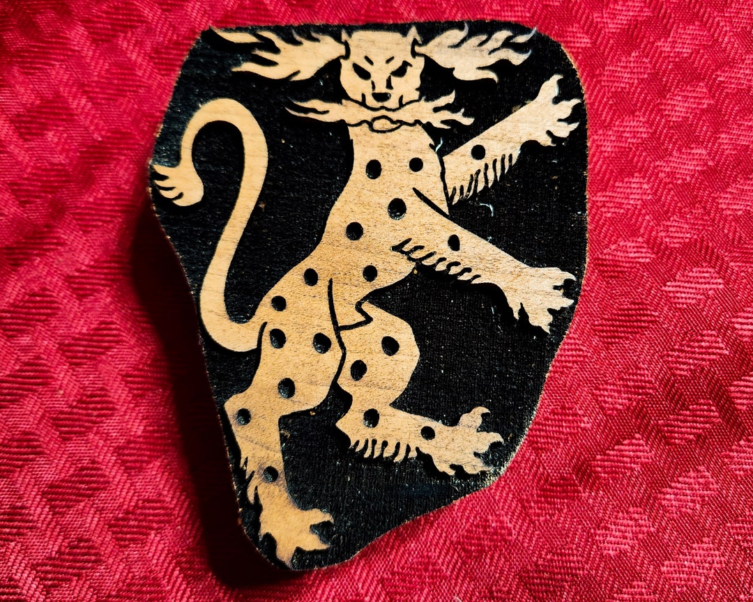 Heraldic Panther Woodcut Stamp for Block Printing or Leather Embossing ...