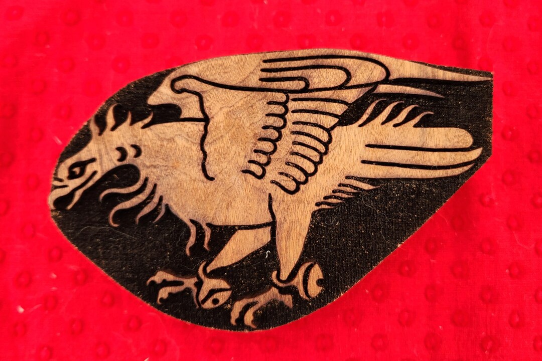 Eagle or Falcon Detail From 14th Century Sicilian Design Woodcut Kit ...