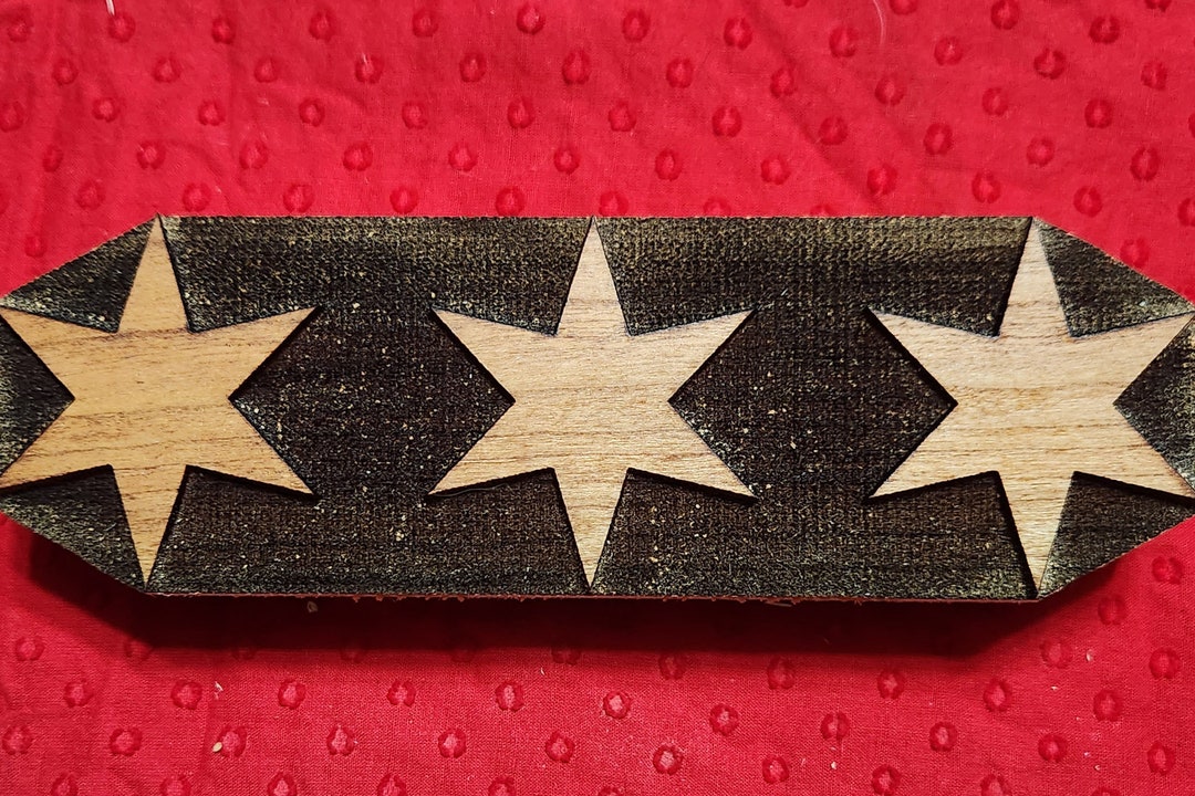 Six Arm Star Trim Bar, Heraldic Charge Vindheim Woodcut Stamp for Wood ...
