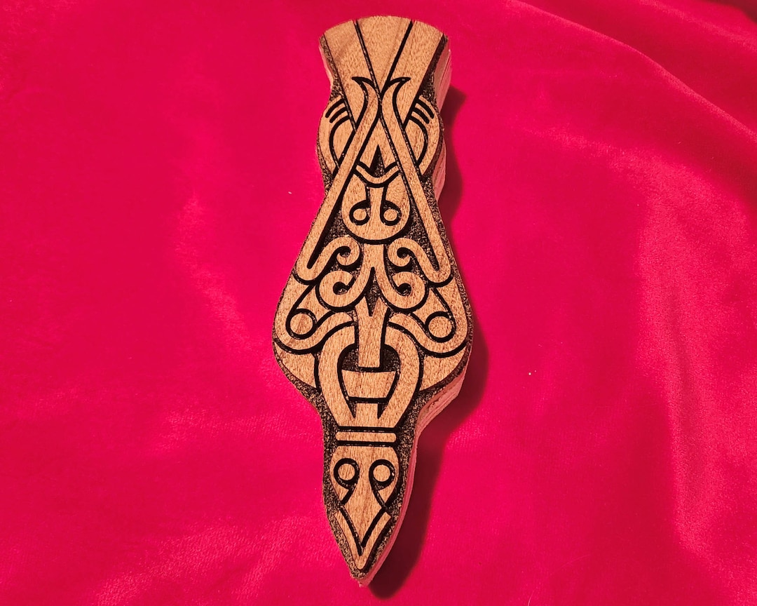 6th Century Germanic Bird Brooch Woodcut for Wood Block Printing or ...