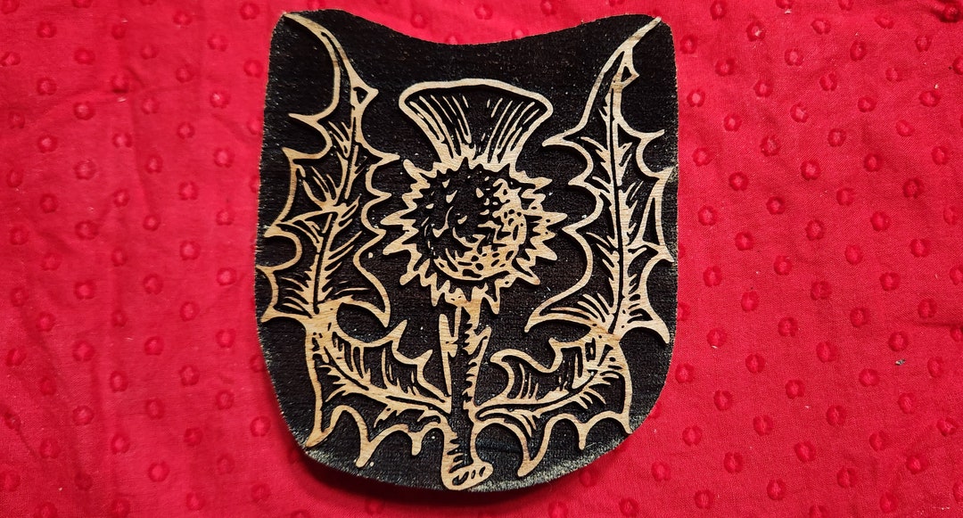 Scottish Thistle Woodcut Stamp for Wood Block Printing or Leather ...
