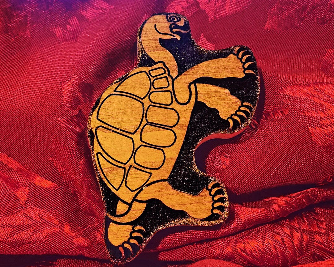 Rampant Turtle Woodcut Stamp for Wood Block Printing or Leather ...