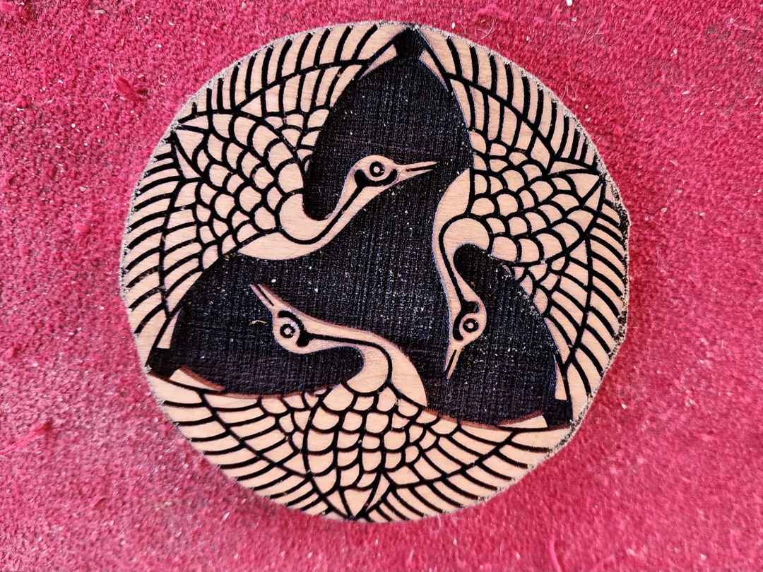 Japanese Triple Crane Mon Stamp for Wood Block Printing or Leather ...