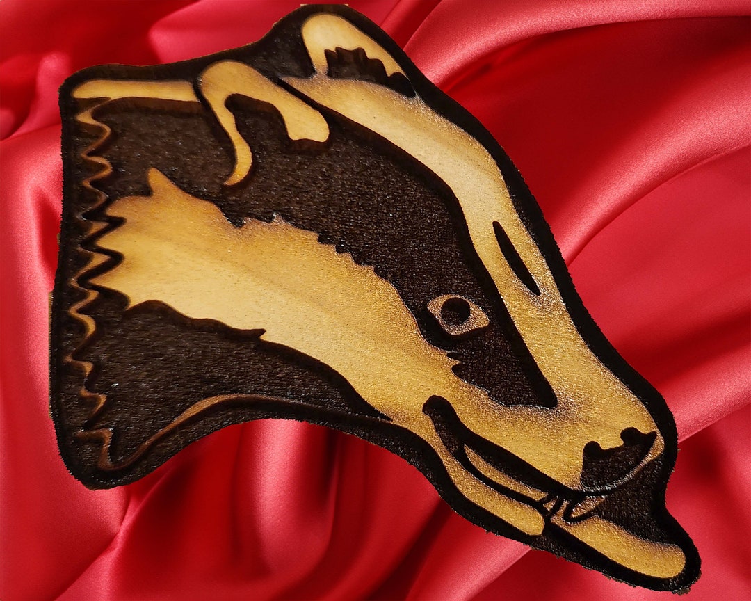 Heraldic Honey Badger Head With Tongue Woodcut Stamp for Wood Block ...