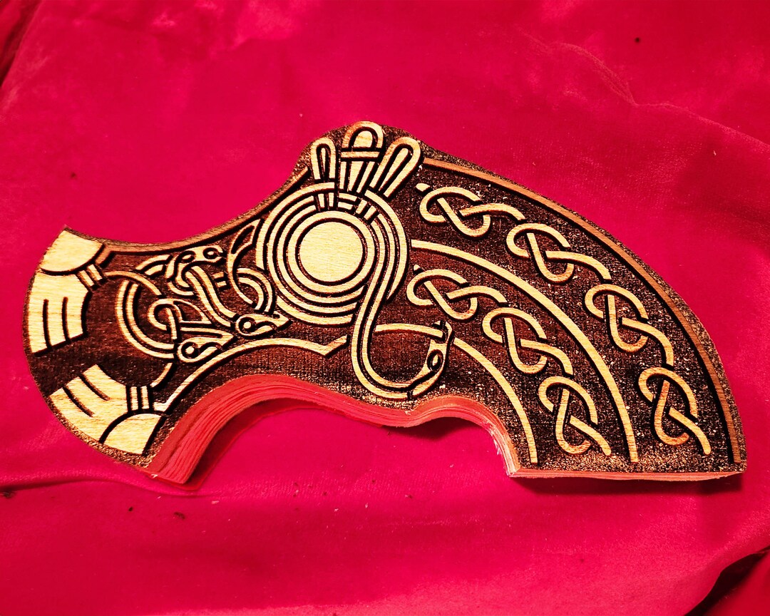 Viking Knotwork Dragon Head Woodcut Stamp for Wood Block Printing or ...