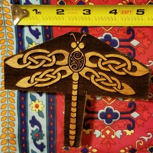 Celtic Knot Dragonfly Woodcut for Wood Block Printing or Leather Embossing SCA - Etsy