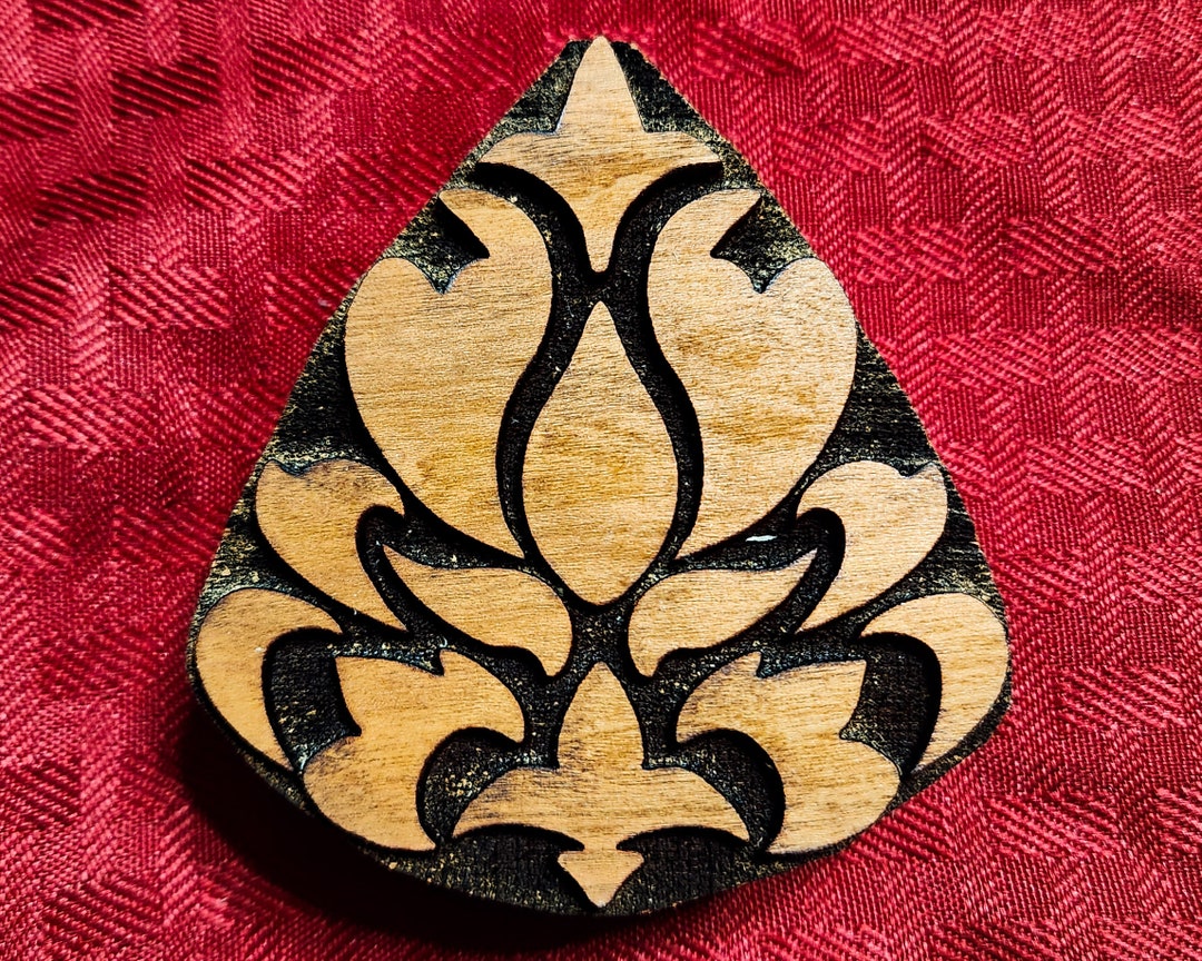 Floral Bud Woodcut Stamp for Wood Block Printing or Leather Embossing ...
