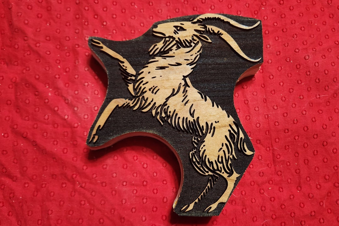 Heraldic Goat Woodcut for Wood Block Printing or Leather Embossing SCA ...