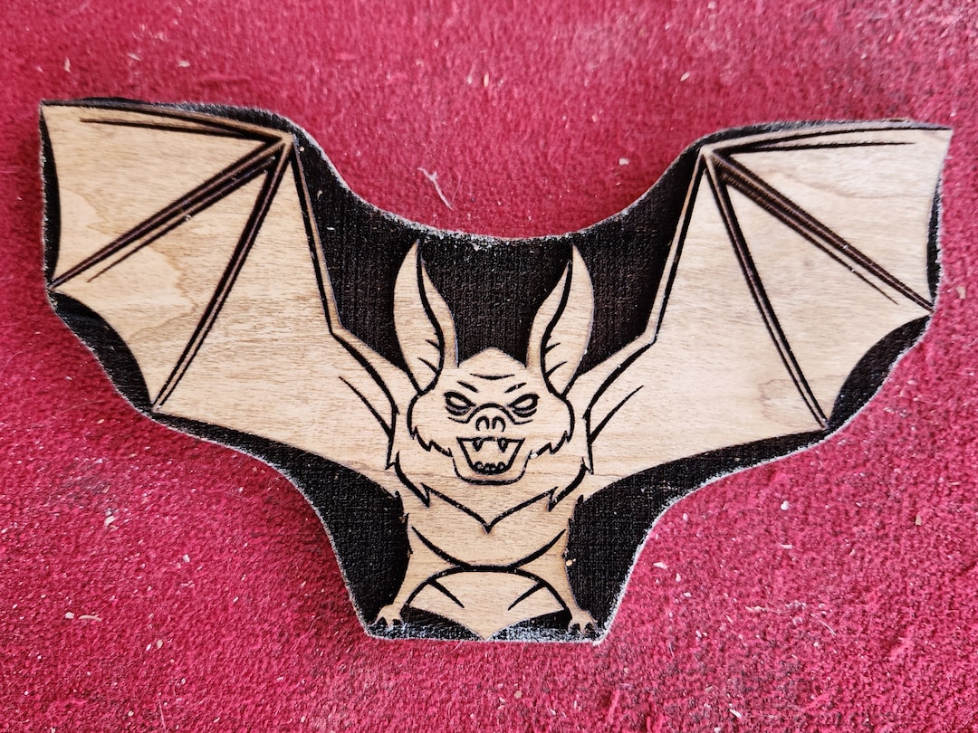 Heraldic Bat Woodcut Stamp for Wood Block Printing or Leather Embossing ...
