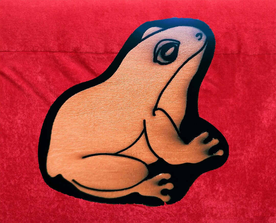 Grav Blocks Sitting Frog Woodcut Stamp for Wood Block Printing or ...