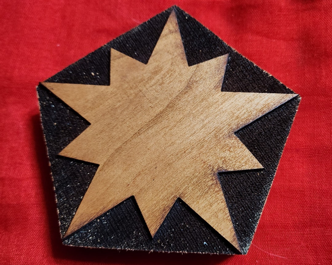 Ansteorra Star Populace Badge No Border Woodcut Stamp for Wood Block ...