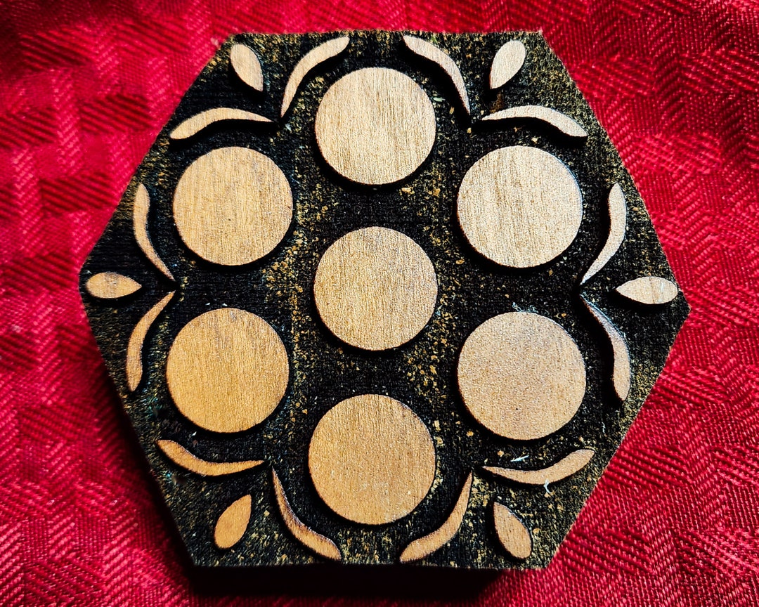9th-10th Century India Seven Circle Flower Woodcut Stamp Block for Wood ...