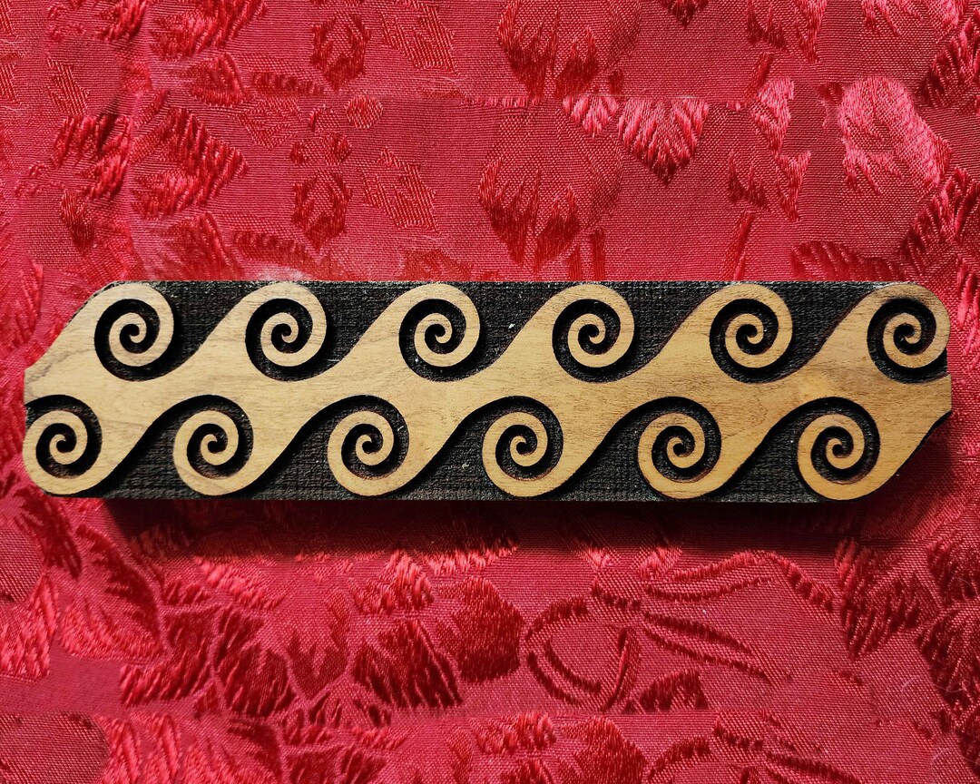 Greek Inspired Double Sided Wave Long Trim Bar Woodcut Stamp for Wood ...