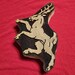 Rampant Stag, Deer or Hind Woodcut or Wood Block Printing or Leather ...