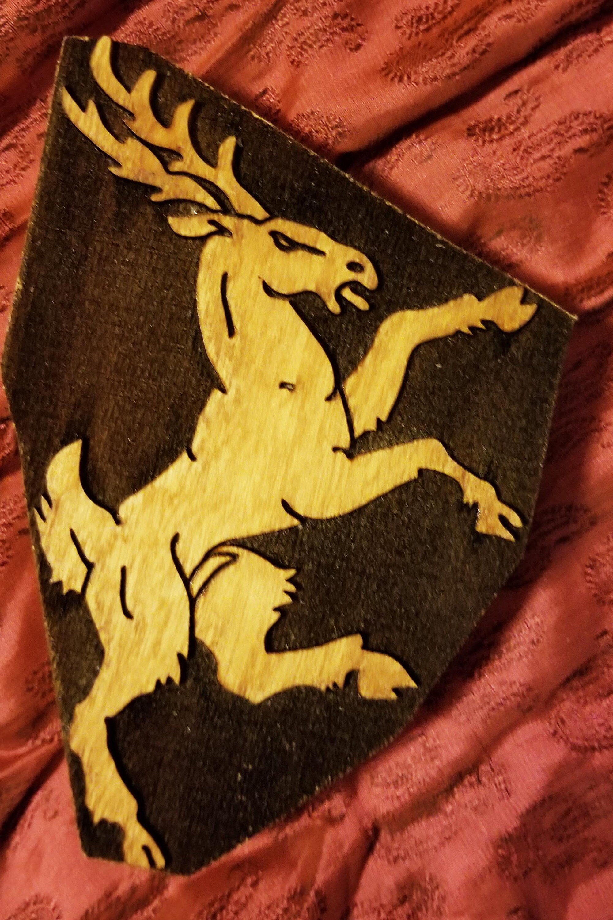 Rampant Stag Deer or Hind Woodcut or Wood Block Printing or - Etsy UK