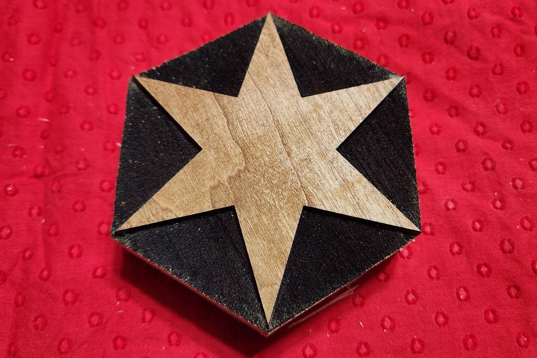 Six Arm Star Heraldic Charge Vindheim Woodcut Stamp for Wood Block ...